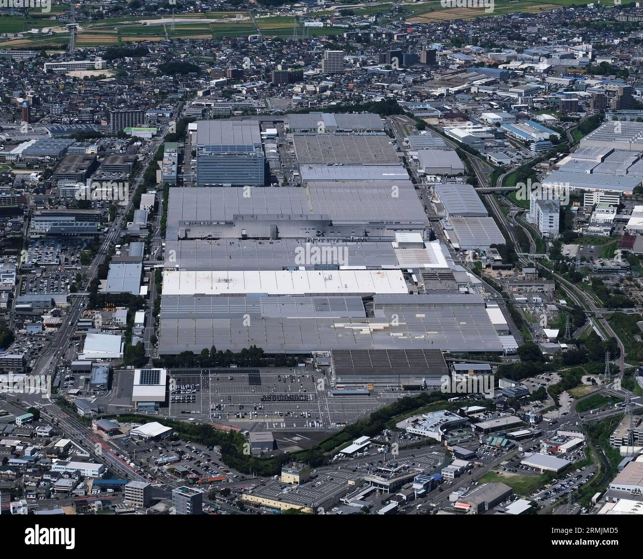 An aerial photo shows the Motomachi factory of Japanese TOYOTA MOTOR ...