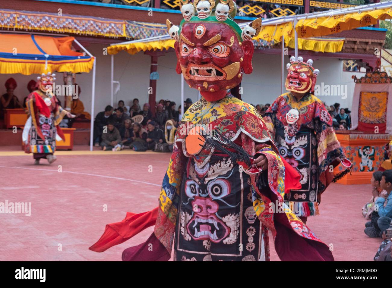 Masked monks dancing at the Takthok Tsechu festival, Sakti, Ladakh ...