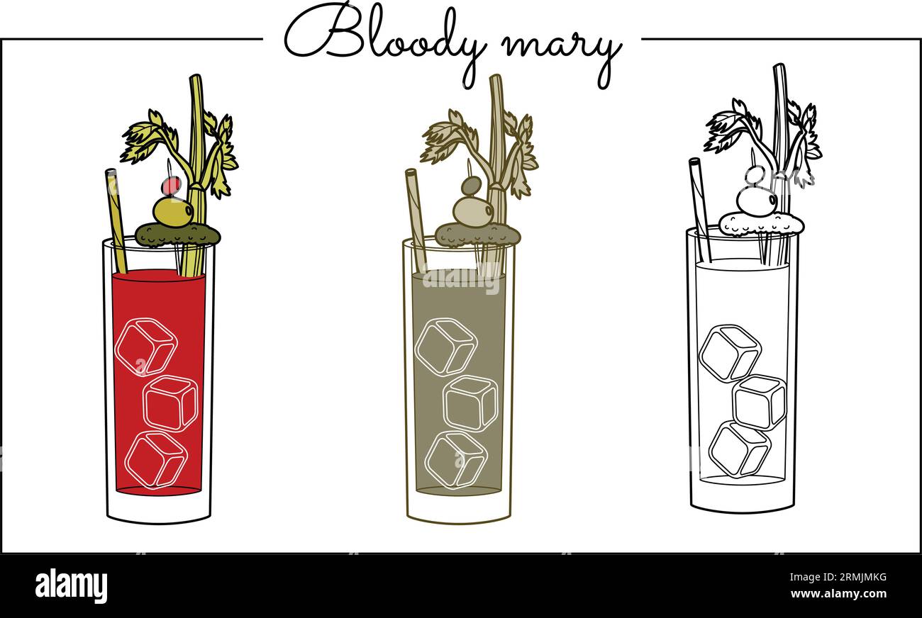 Vector alcohol drink line art illustration Stock Vector Image & Art - Alamy