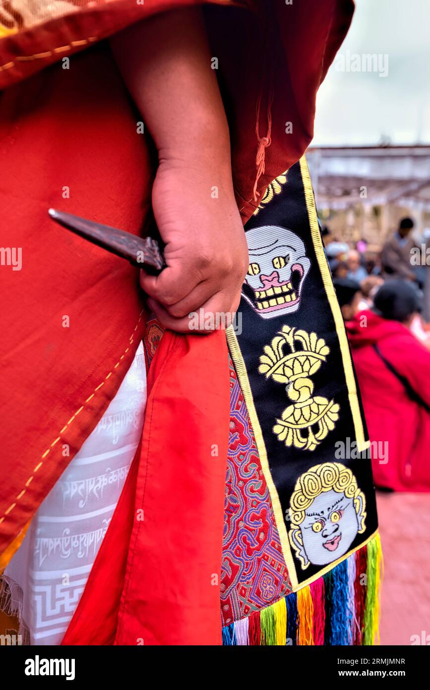 Tibetan monk's phurba knife, Takthok Tsechu festival, Sakti, Ladakh ...