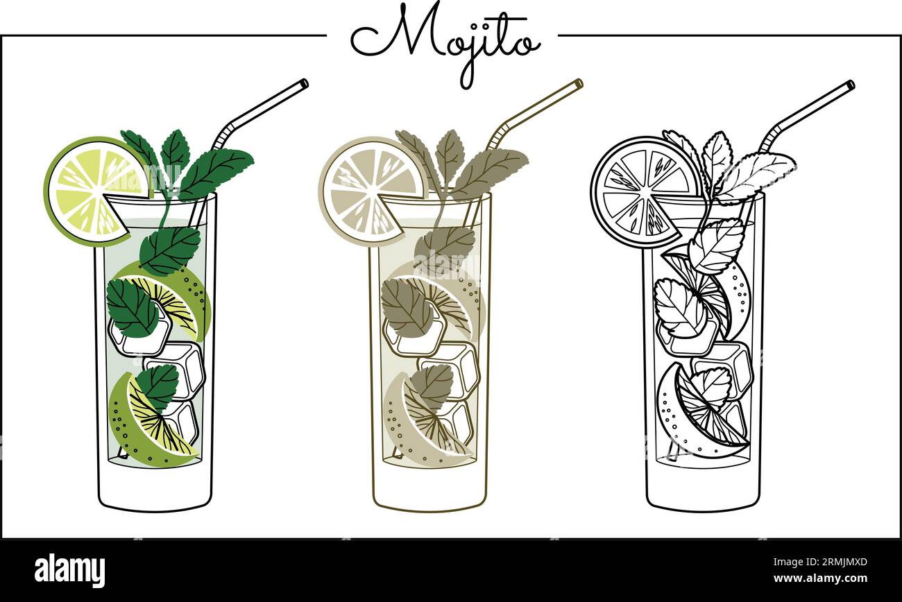 Vector alcohol drink line art illustration Stock Vector Image & Art - Alamy