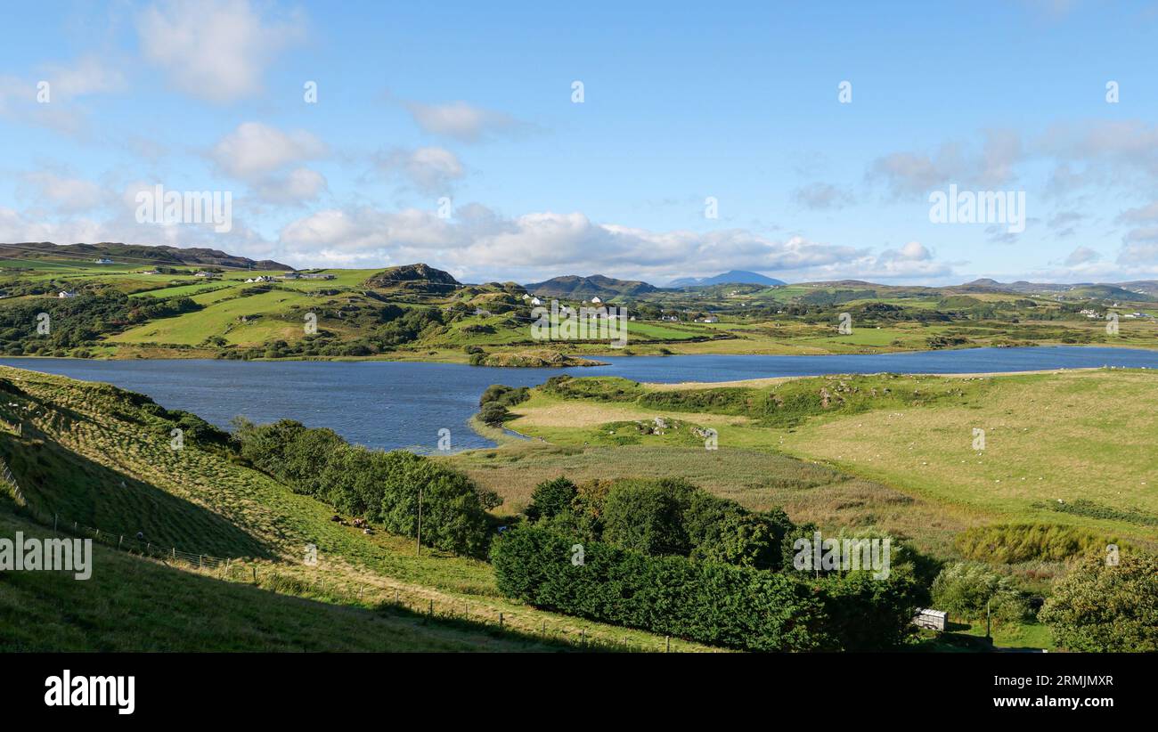 Ireland, County Donegal: typical landscape with lakes in the heart of ...