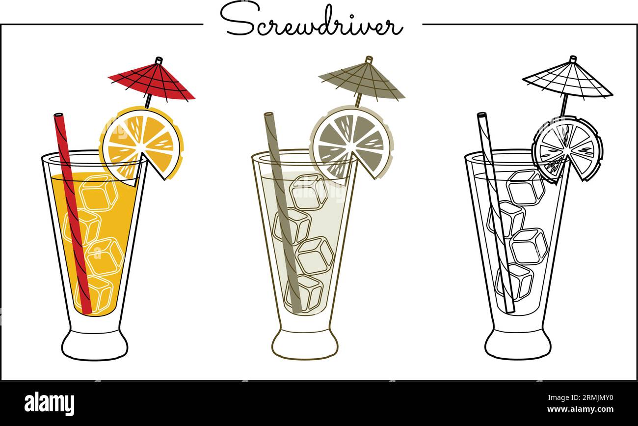Vector Alcohol Drink Line Art Illustration Stock Vector Image And Art Alamy