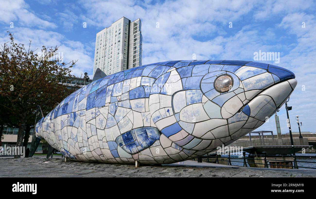 Ireland, Belfast: The Big Fish, The Salmon of knowledge, from an Irish ...