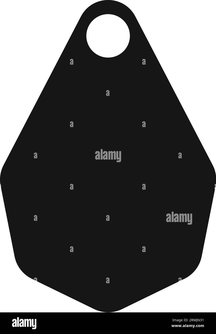 Template of ear tag for cattle. Blank black identification label for ...