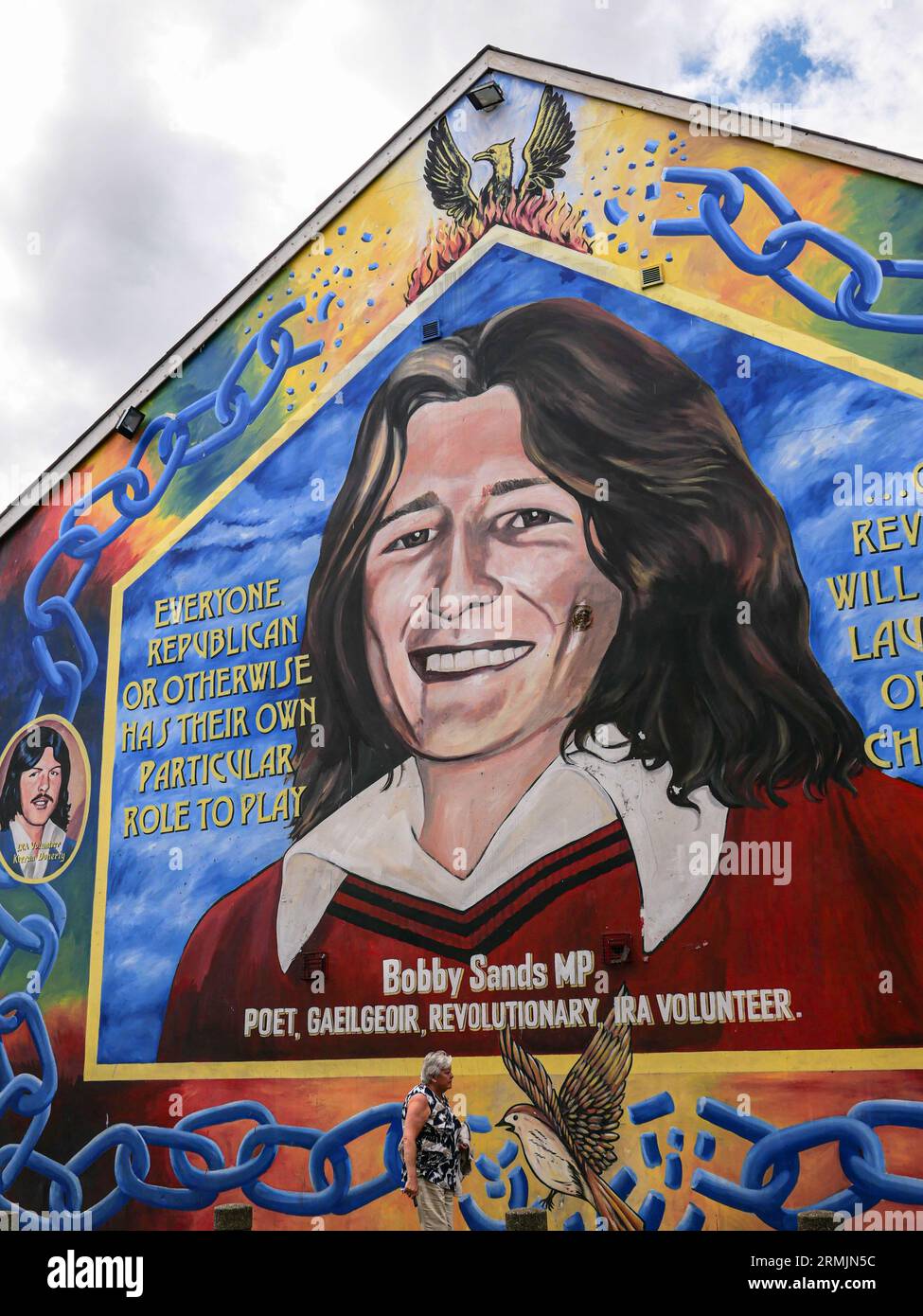 Northern Ireland, Belfast:famous mural depicting Bobby Sands (Robert ...