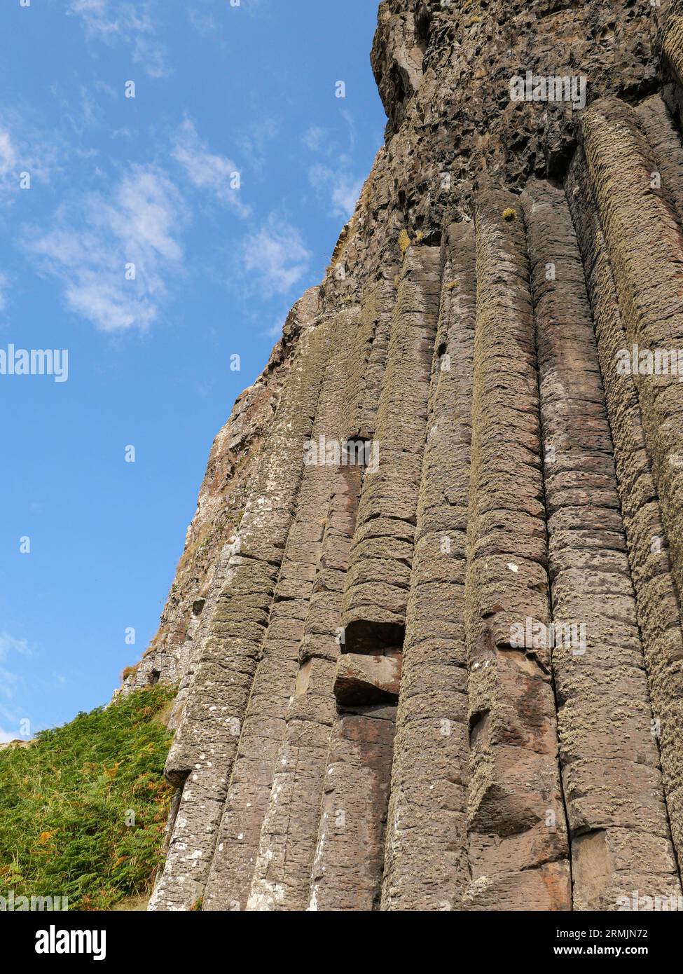 Northern Ireland, County Antrim: basalt columns on the Antrim plateau ...