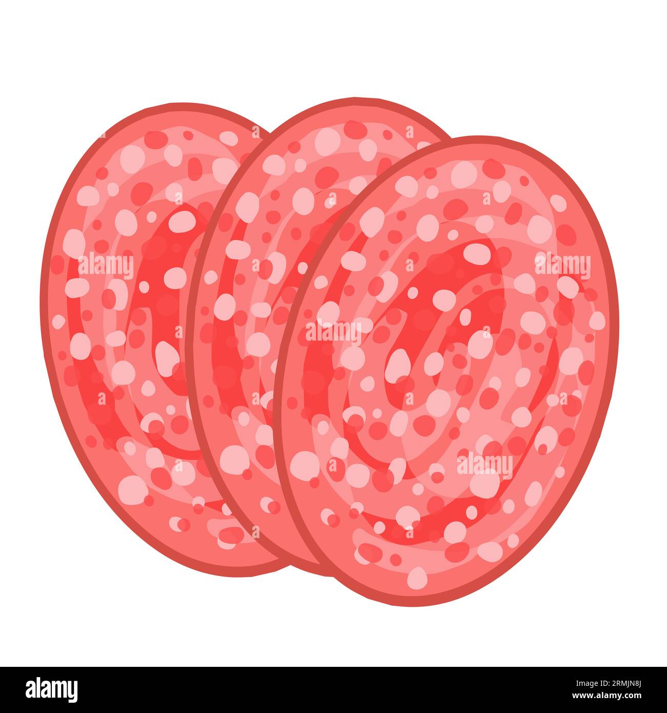 Vector illustration of slices of salami sausage Stock Vector Image ...
