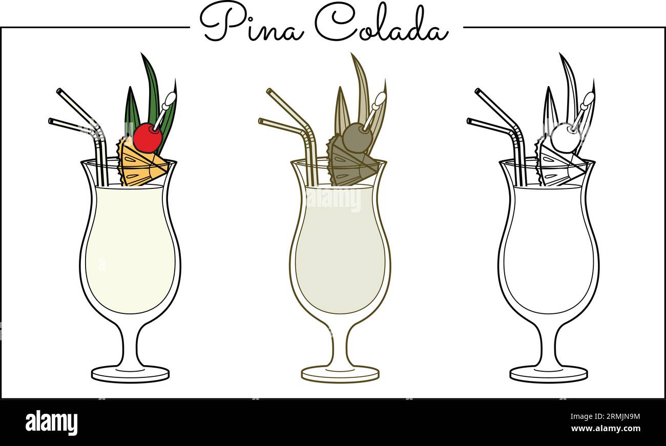 Vector alcohol drink line art illustration Stock Vector Image & Art - Alamy