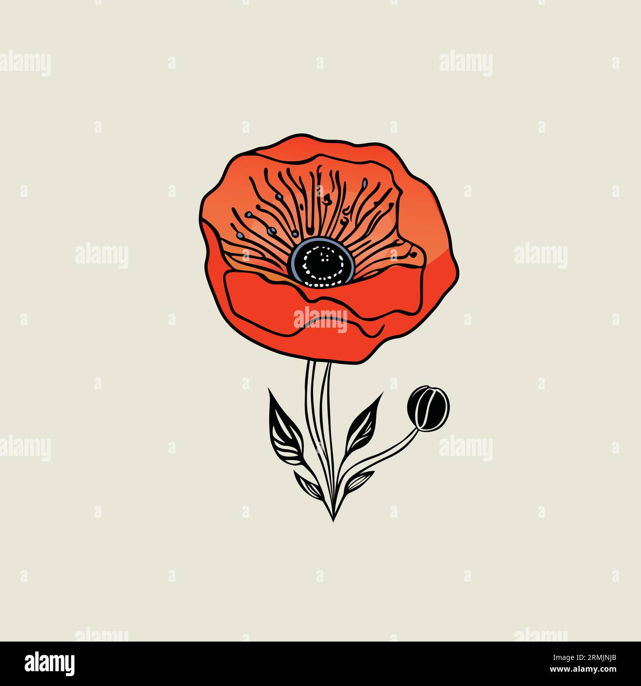 Types of Flower vector outline on a white Background Stock Vector Image ...