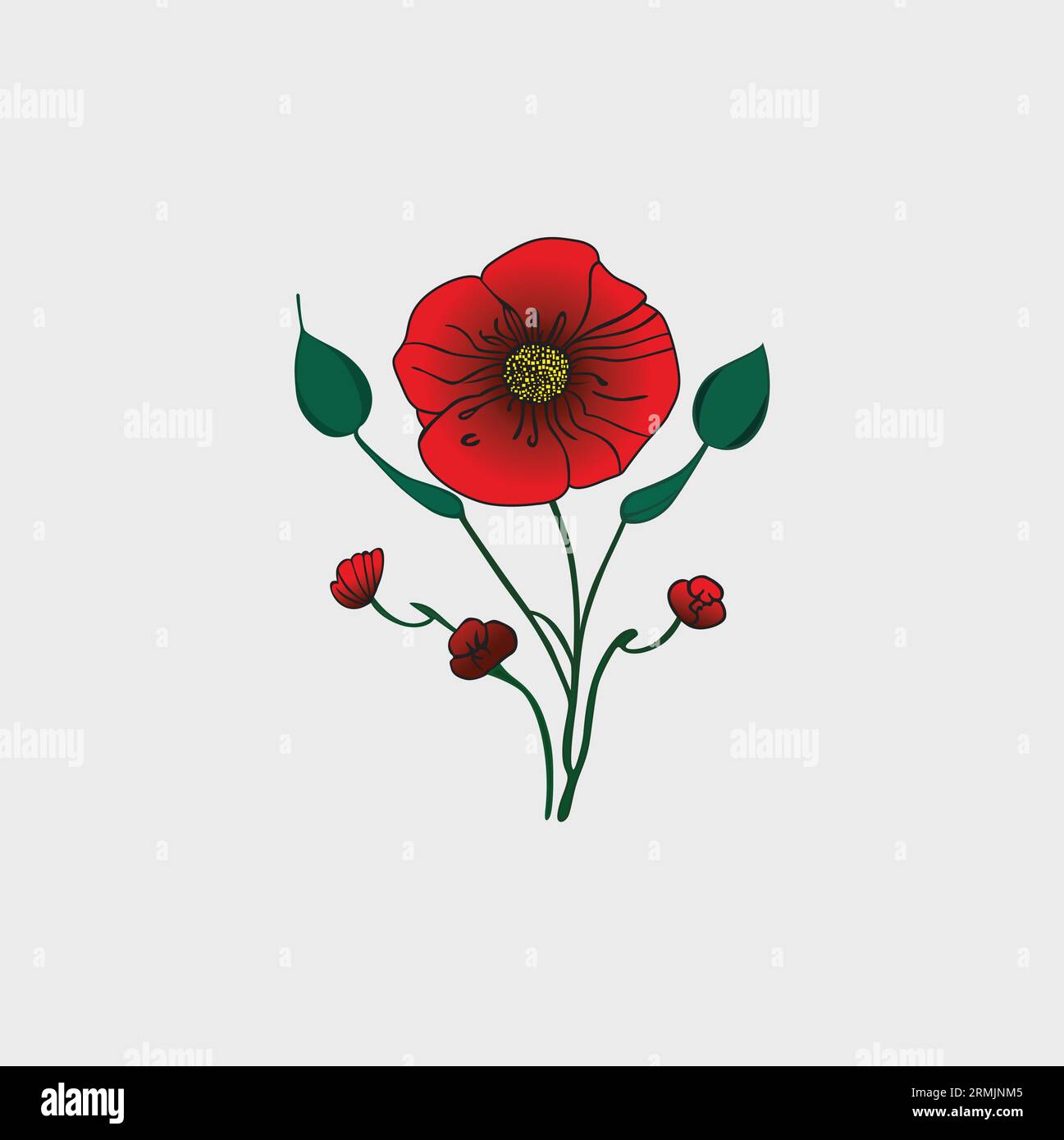 Types of Flower vector outline on a white Background Stock Vector Image ...