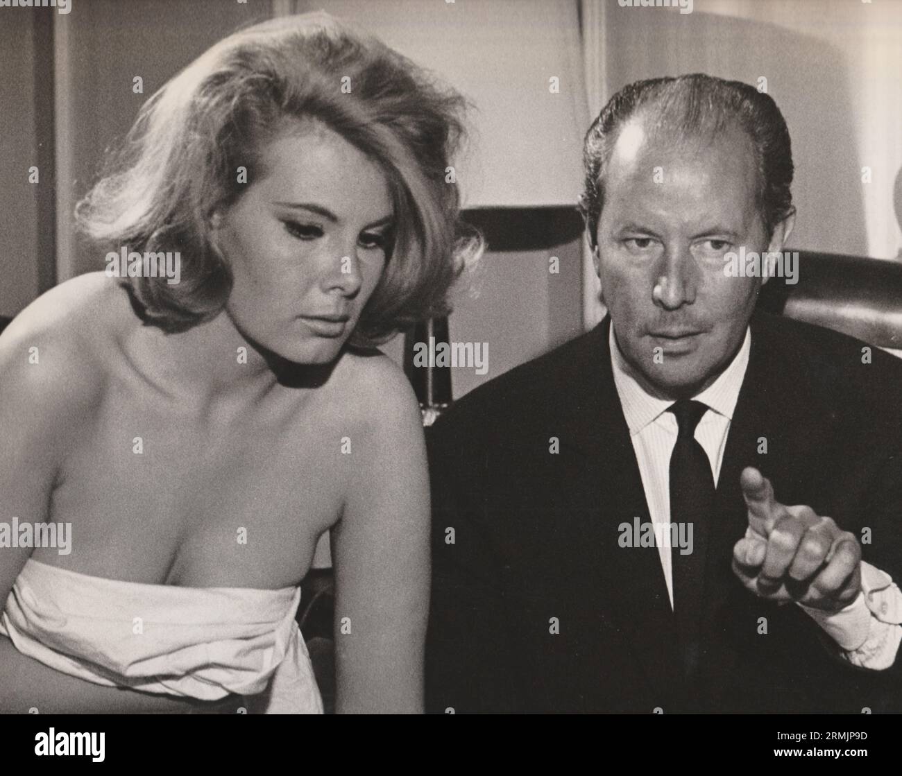 Terence Young Directing Molly Peters Behind The Scenes Candid 1965 On Film Set. Photo By ...