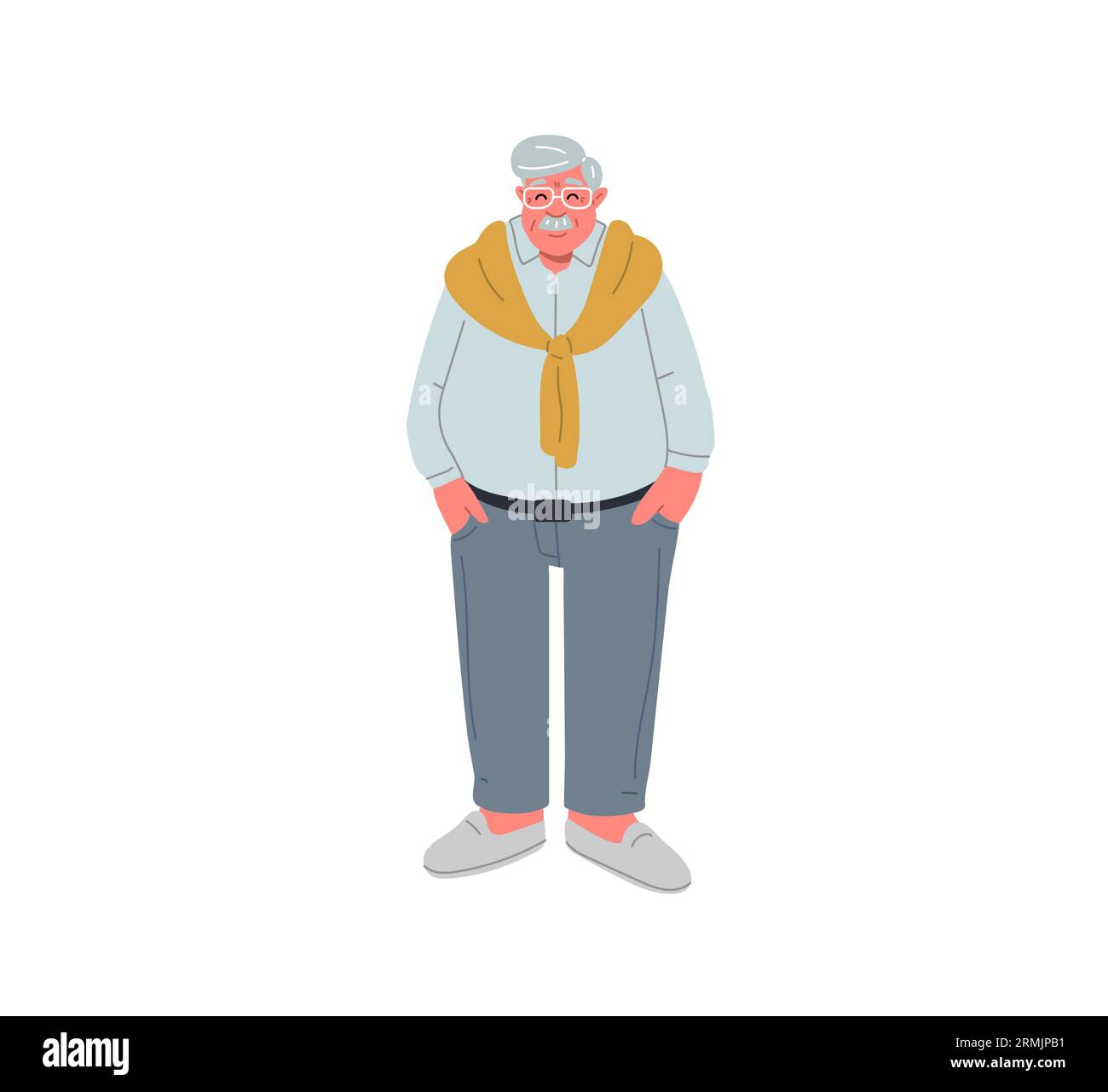 Senior man cartoon character.Vector illustration on white background ...