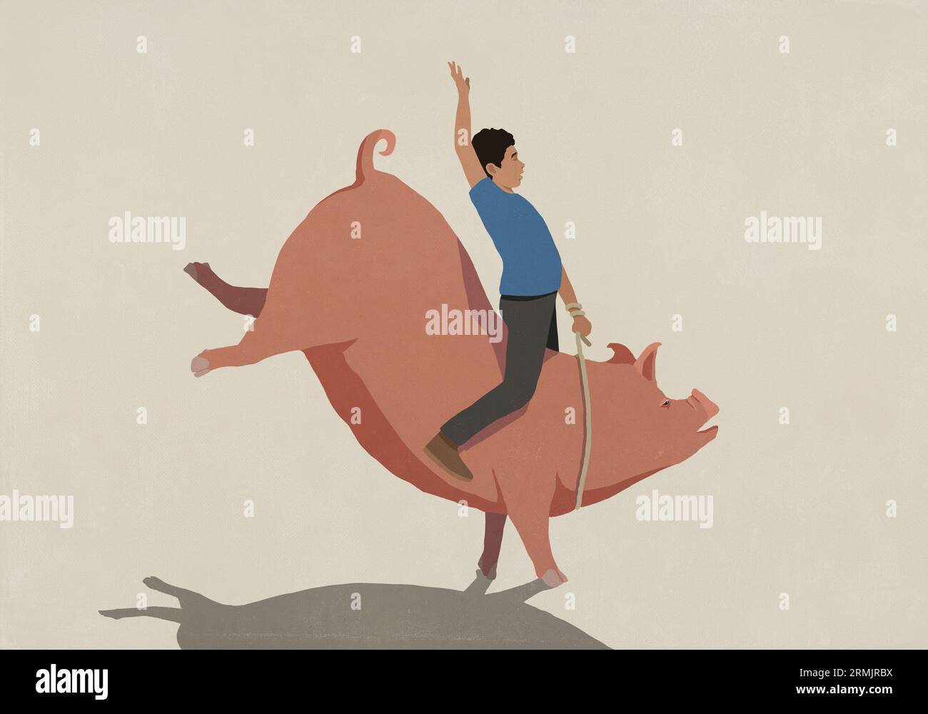 Man riding pig hi-res stock photography and images - Alamy