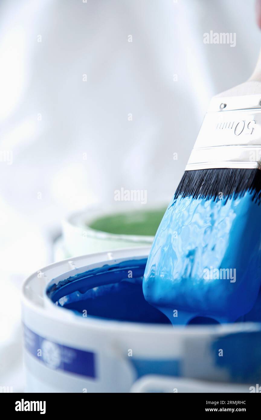Blue paint pot hi-res stock photography and images - Alamy