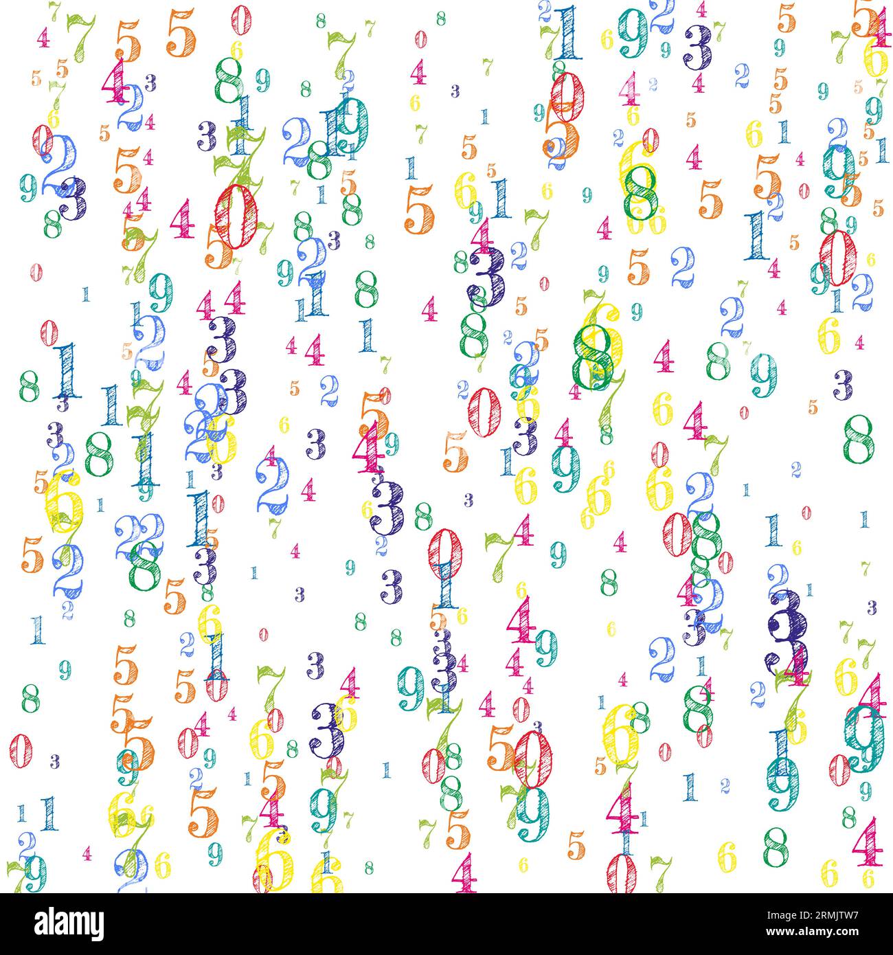 Concept of school background. Colorful childish numbers and digits ...