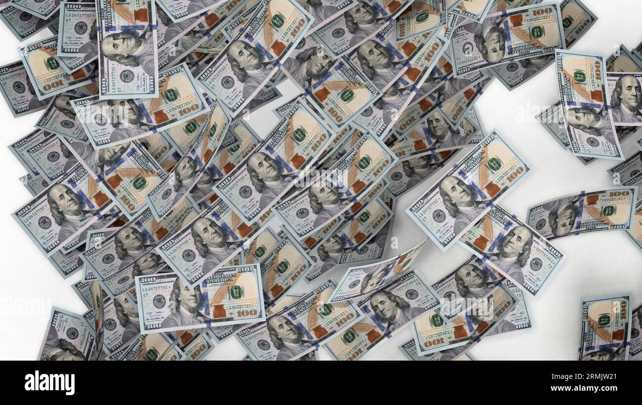 Rain 100 dollar bills 3d hi-res stock photography and images - Alamy