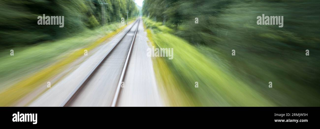 Blurring of railway line Stock Photo - Alamy