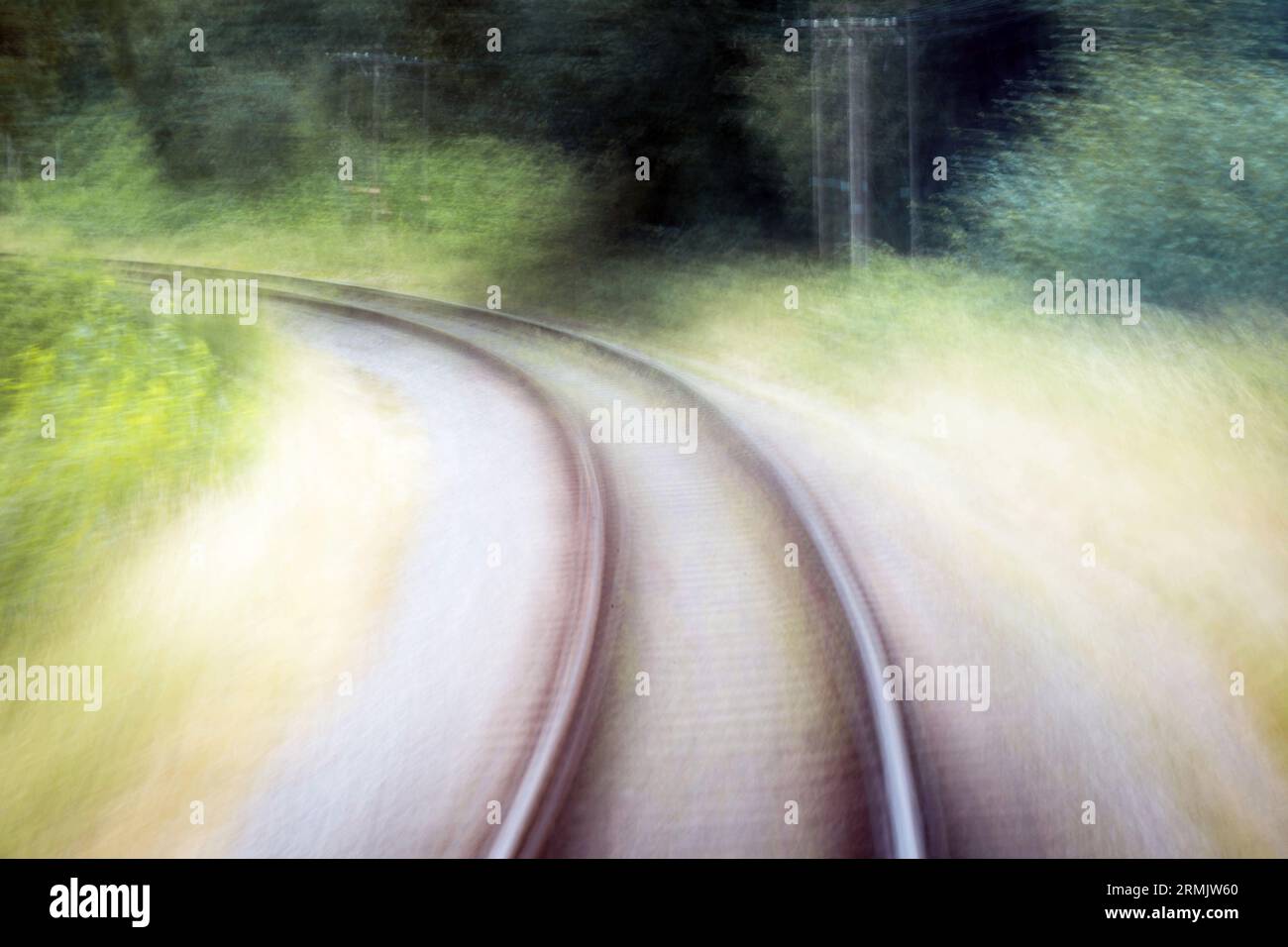 Blurring of railway line Stock Photo - Alamy