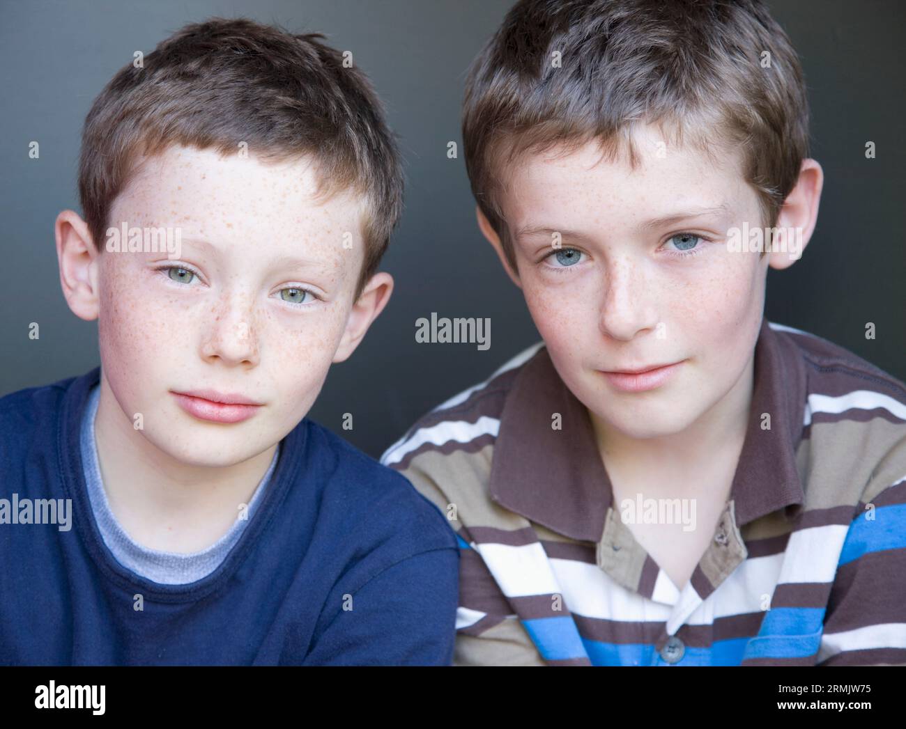 Portrait of two young boys Stock Photo - Alamy