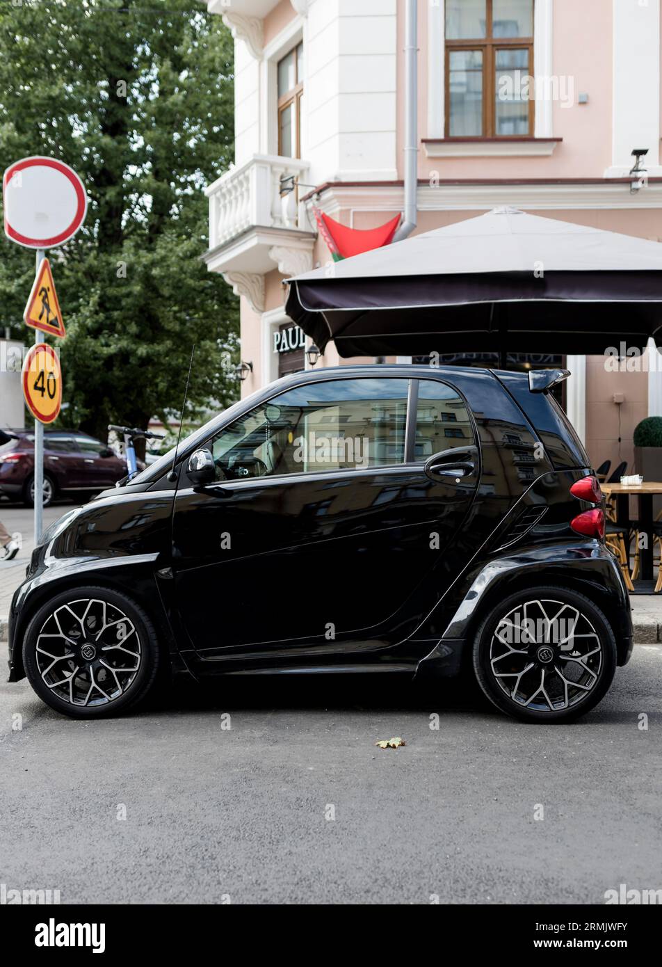 Minsk, Belarus, August 2023 - Smart Brabus car. german mini automobile ...