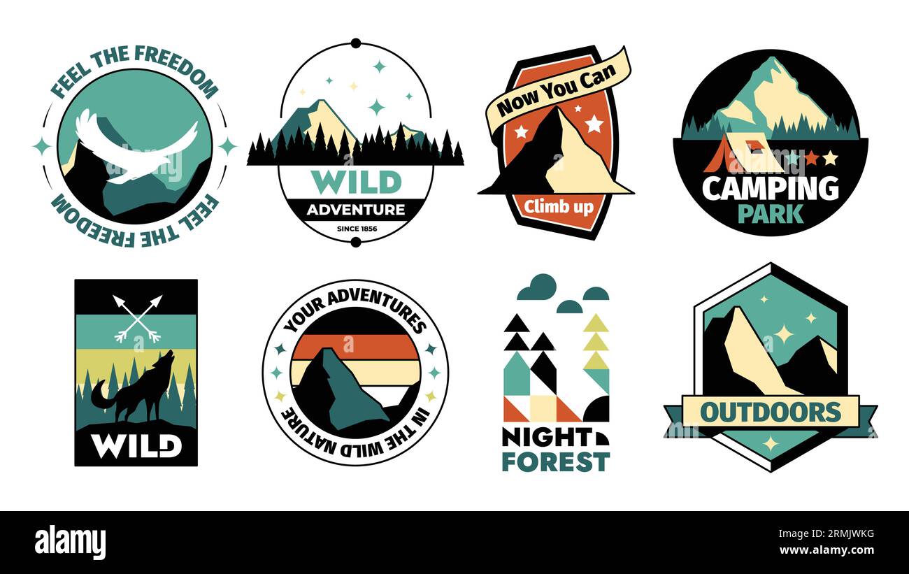 Vintage outdoor logo. Premium badge for outdoors recreation, national ...