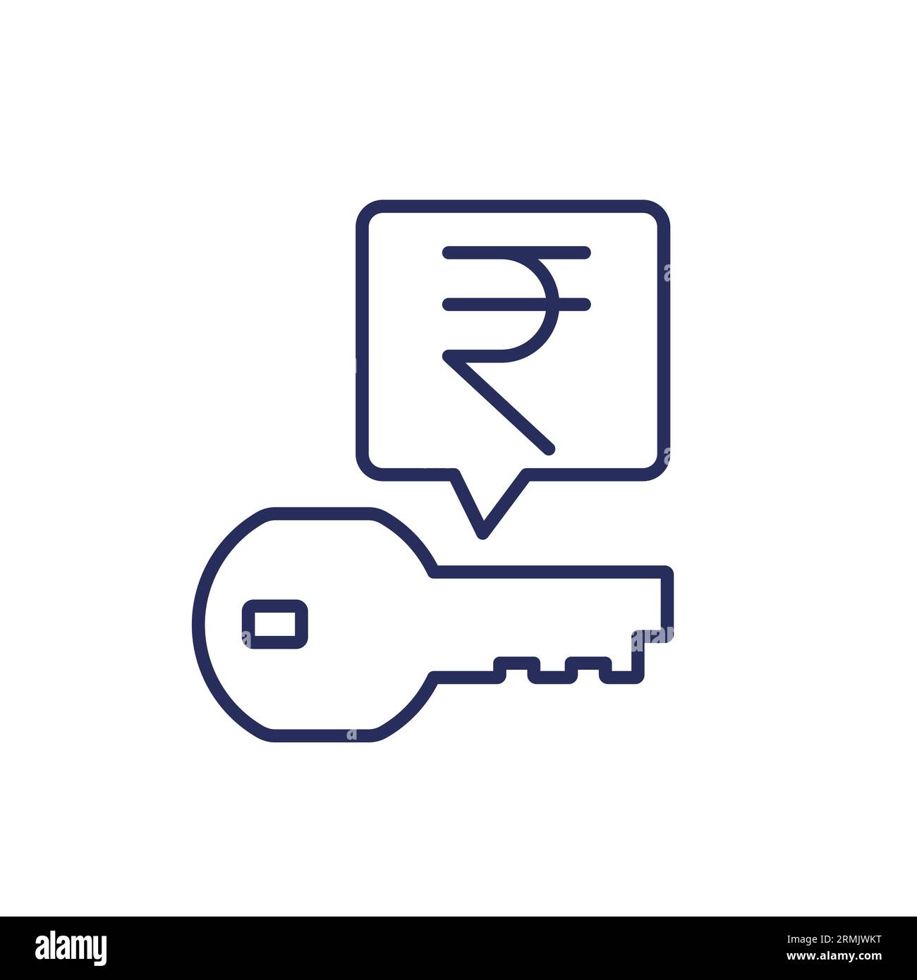 Key money icon with a rupee, line vector Stock Vector Image & Art - Alamy