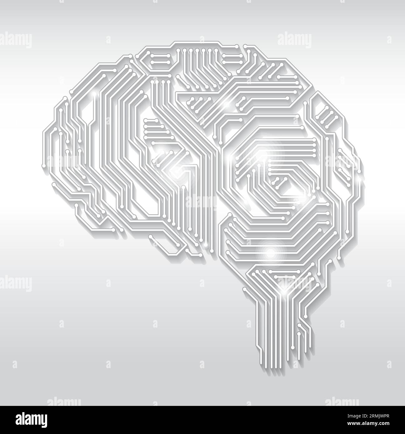 Artificial Intelligence Vector Concept Illustration Isolated On A Gray ...