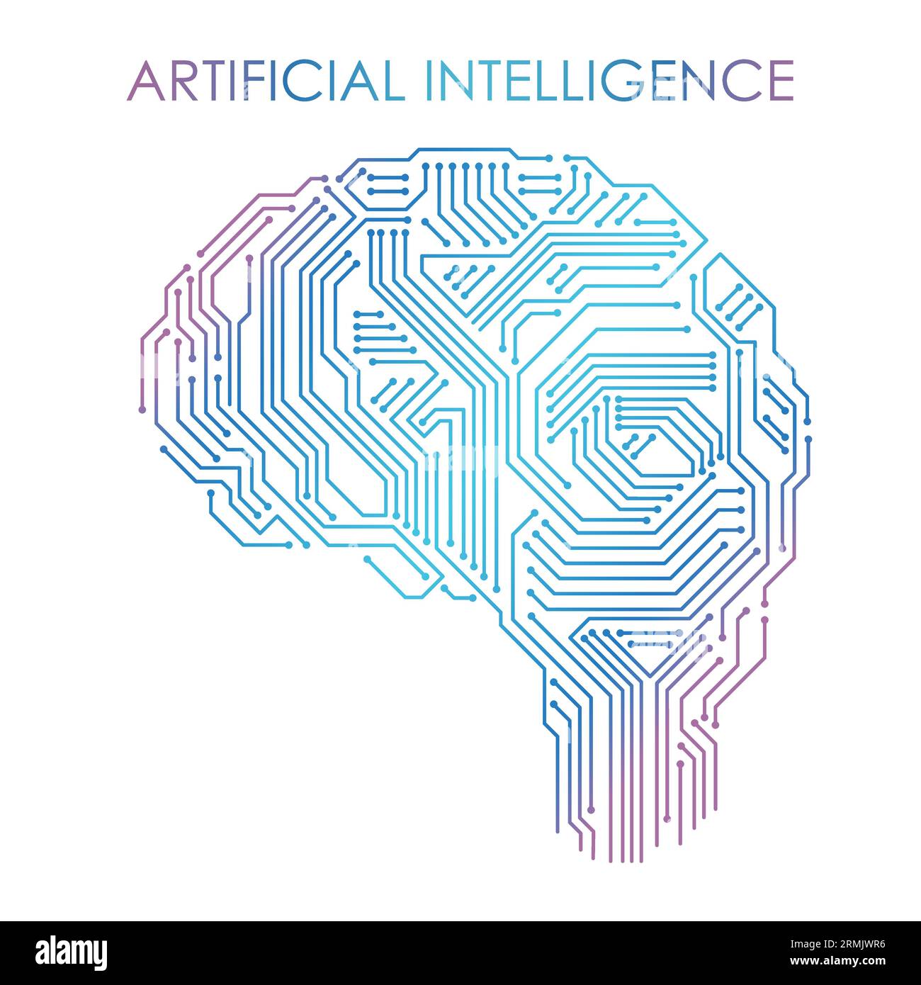 Artificial Intelligence Vector Concept Illustration Isolated On A White Background Stock Vector ...