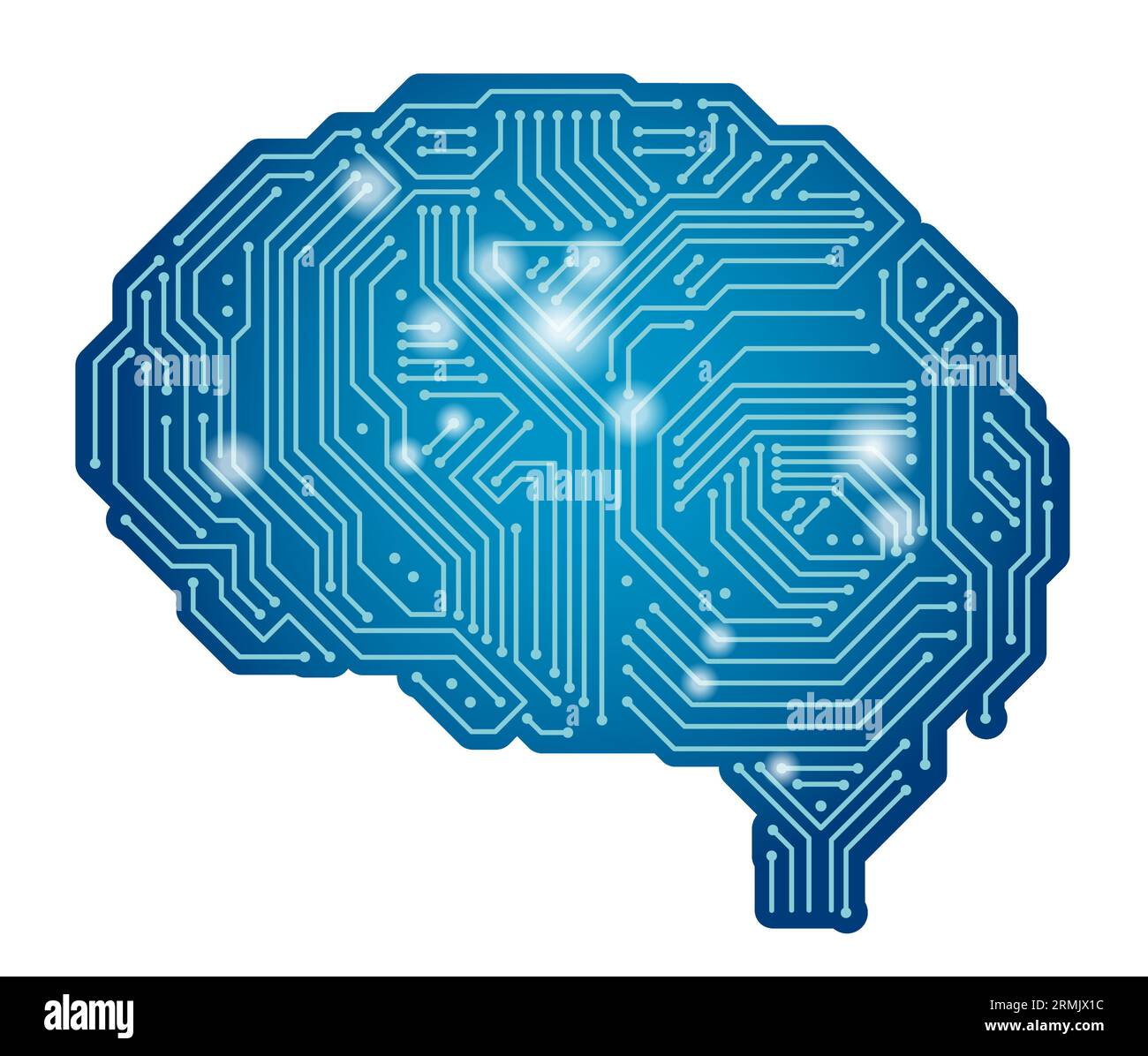 Artificial Intelligence Vector Concept Illustration Isolated On A White Background Stock Vector