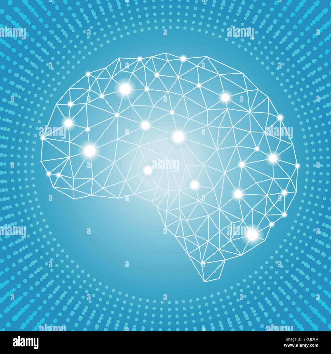 Artificial Intelligence Vector Concept Illustration With A Human Head Silhouette And Electronic ...