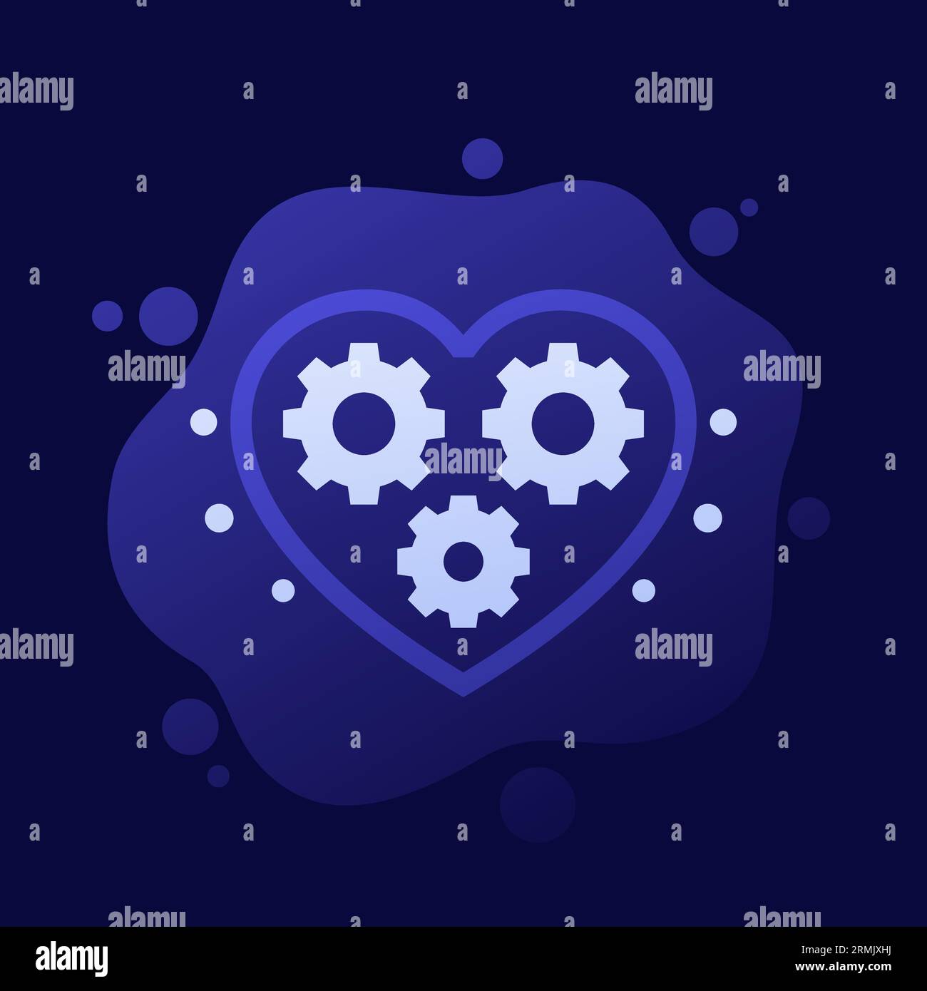 biotechnology icon with heart and gears, vector Stock Vector Image ...