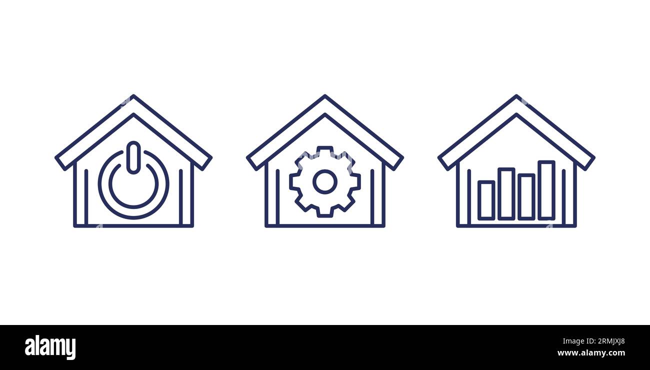 Smart home automation system outline Cut Out Stock Images & Pictures ...