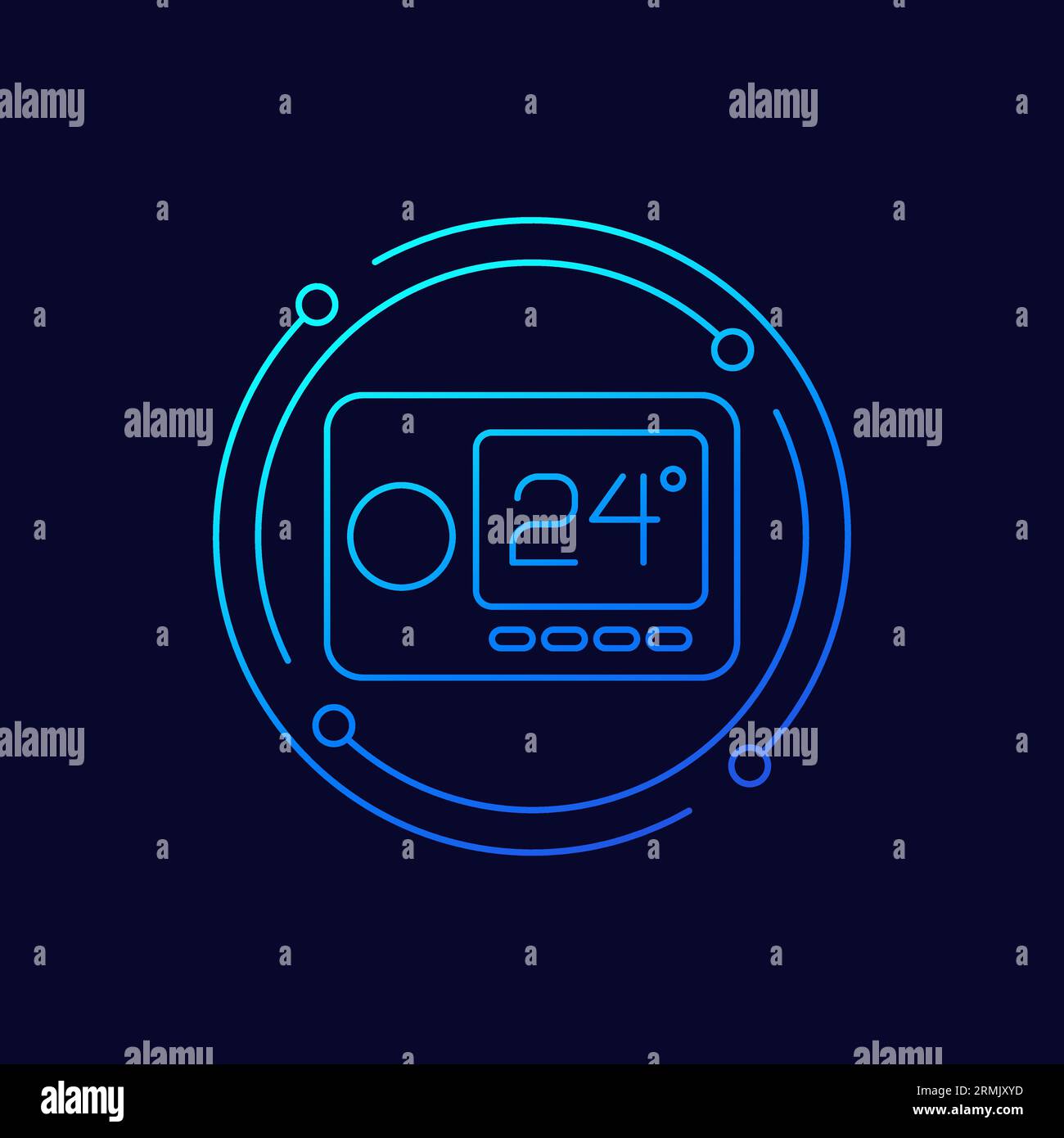 digital thermostat icon, linear design Stock Vector Image & Art - Alamy