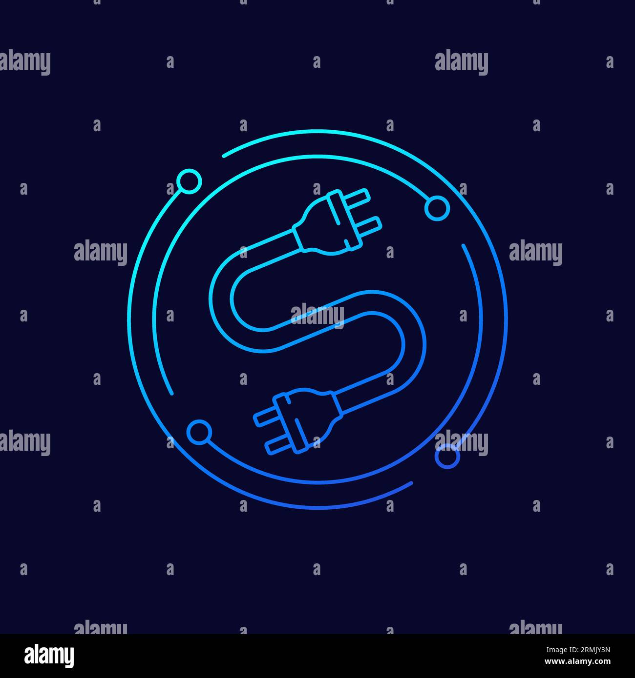 electric plugs with cable icon, linear design Stock Vector Image & Art ...