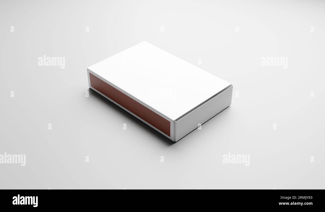 Blank white box mockup, 3D rendering isolated on gray background Stock Photo - Alamy