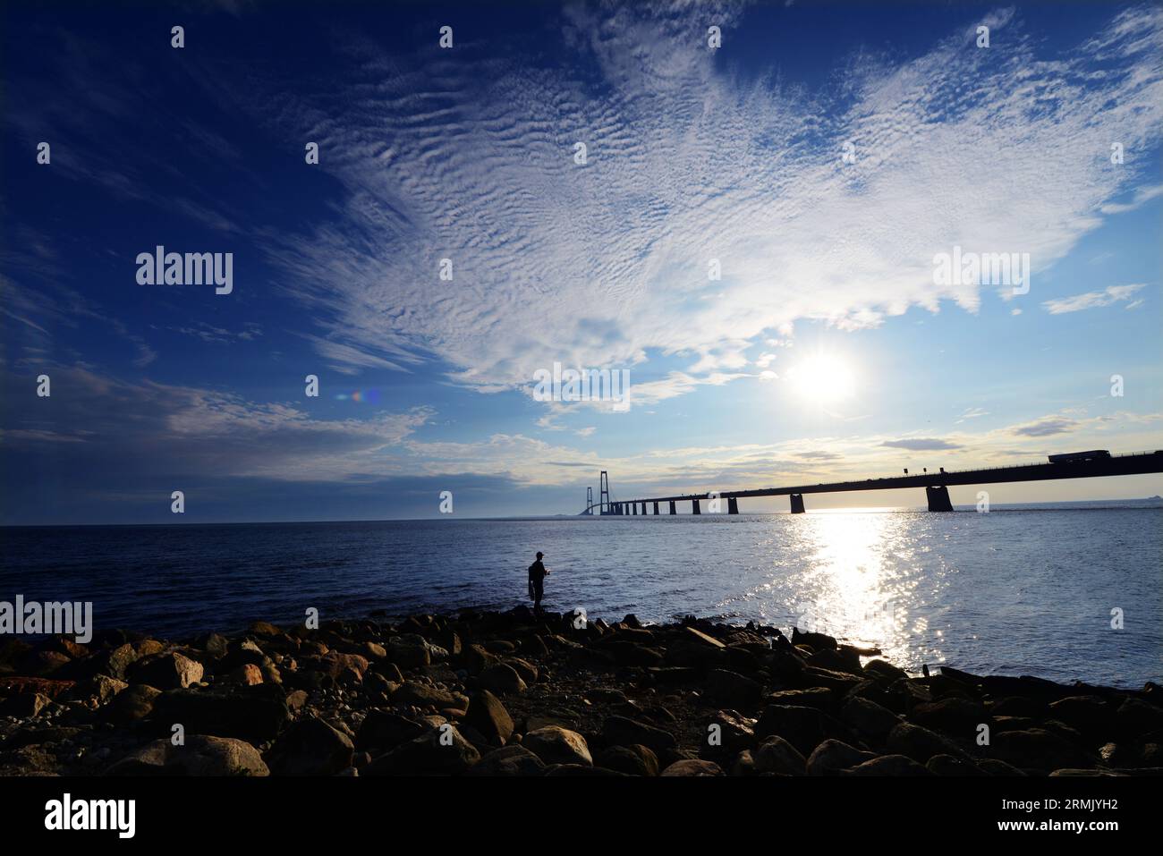 A view of the Great Belt Bridge ( Storebæltsbroen ) connecting the ...