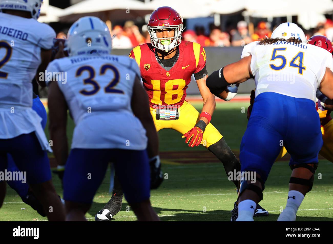 Los Angeles, United States. 26th Aug, 2023. USC Trojans linebacker Eric ...