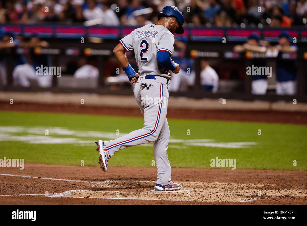 Aug 28, 2023; New York City, New York, USA; Texas Rangers right fielder ...