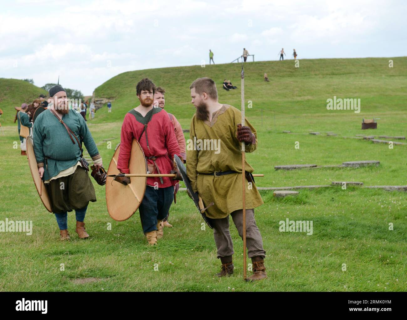 Participants dressed in traditional Viking clothes at the Trelleborgs ...