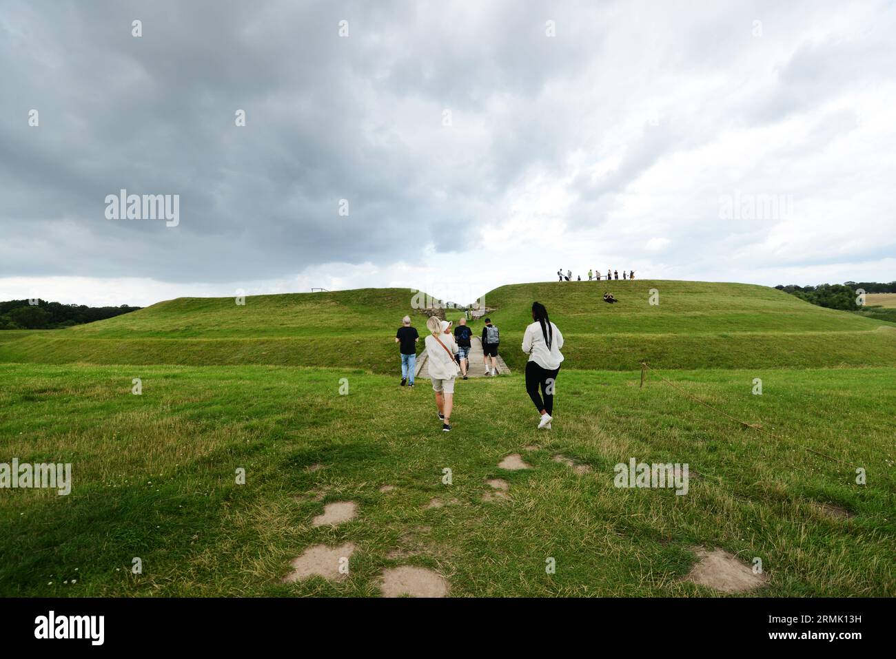 Remnants of circular Viking City mound at the Trelleborg Viking ...