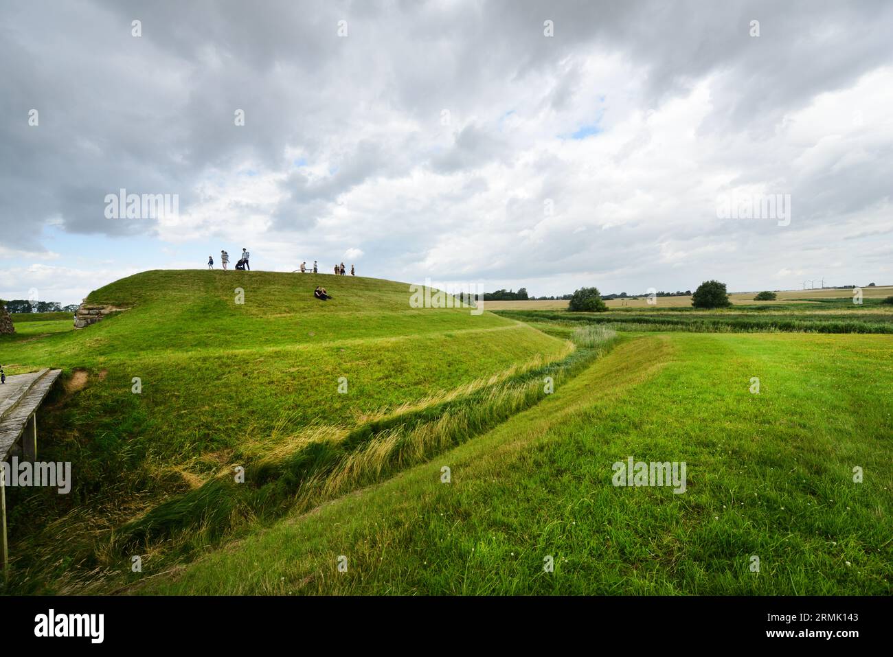 The ancient Viking ring castle, at the Trelleborg Museum. Trelleborg ...