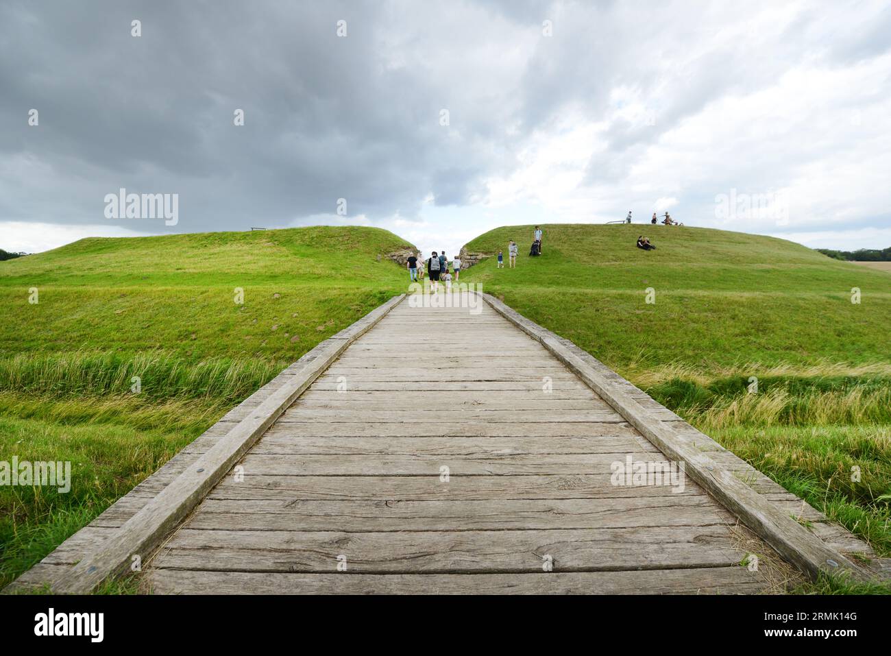 The ancient Viking ring castle, at the Trelleborg Museum. Trelleborg ...