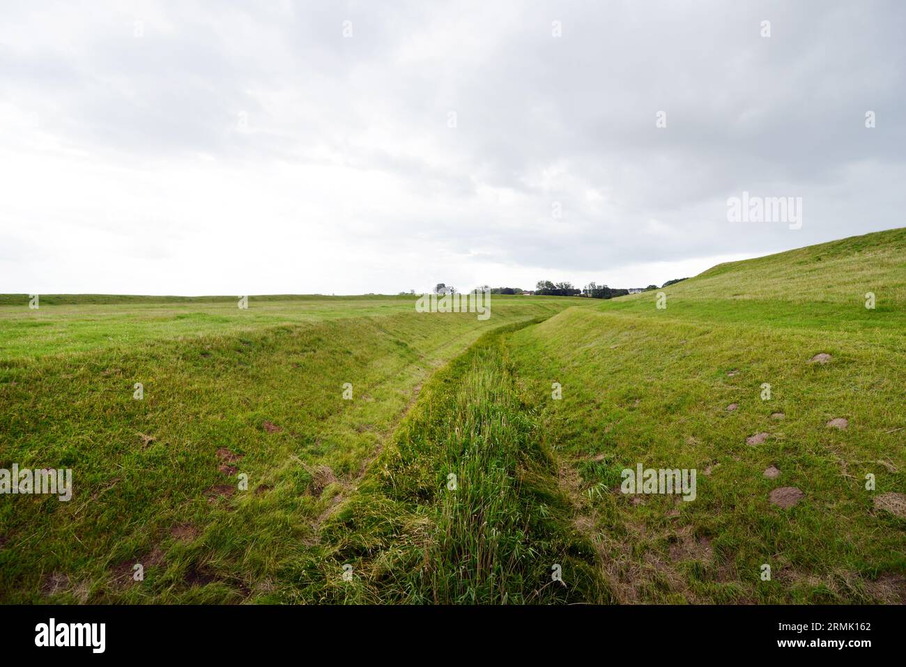 The ancient Viking ring castle, at the Trelleborg Museum. Trelleborg ...