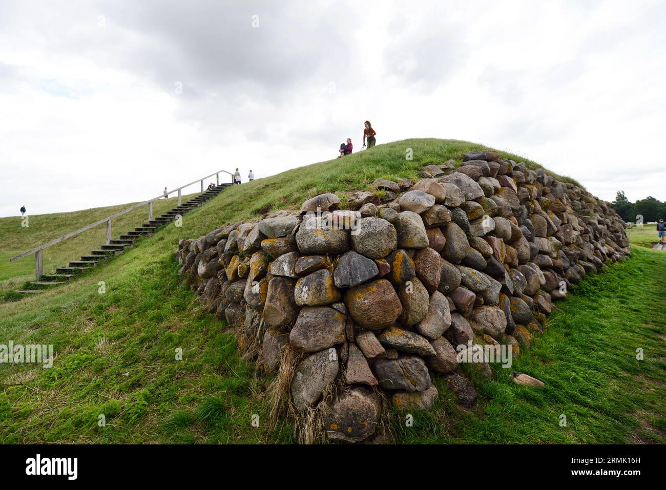 The ancient Viking ring castle, at the Trelleborg Museum. Trelleborg ...
