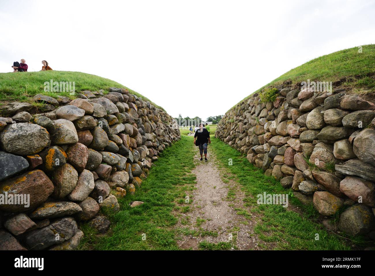 The ancient Viking ring castle, at the Trelleborg Museum. Trelleborg ...