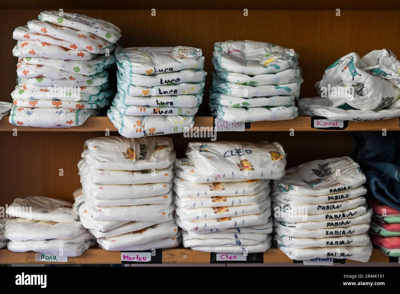 Berlin, Germany. 28th Aug, 2023. Various children's disposable diapers ...
