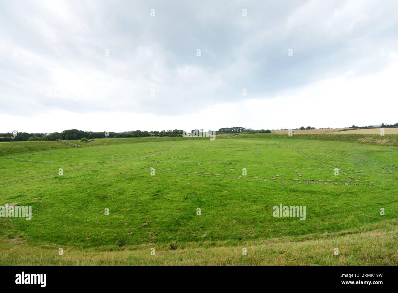 The ancient Viking ring castle, at the Trelleborg Museum. Trelleborg ...
