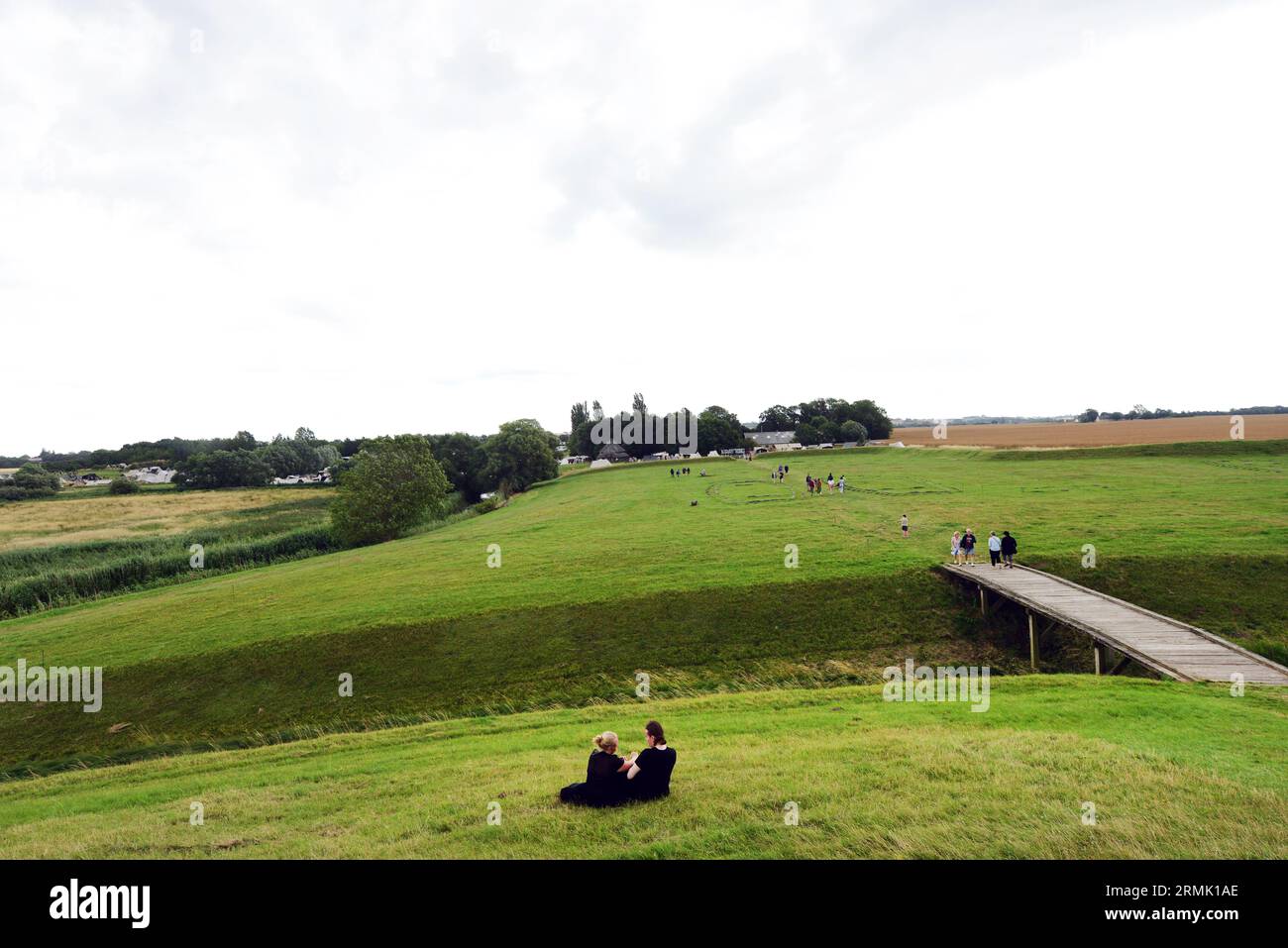The ancient Viking ring castle, at the Trelleborg Museum. Trelleborg ...