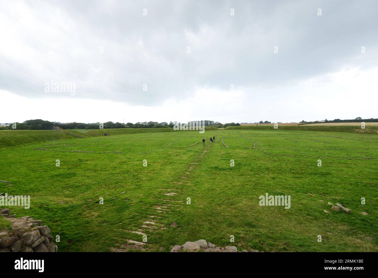 The ancient Viking ring castle, at the Trelleborg Museum. Trelleborg ...